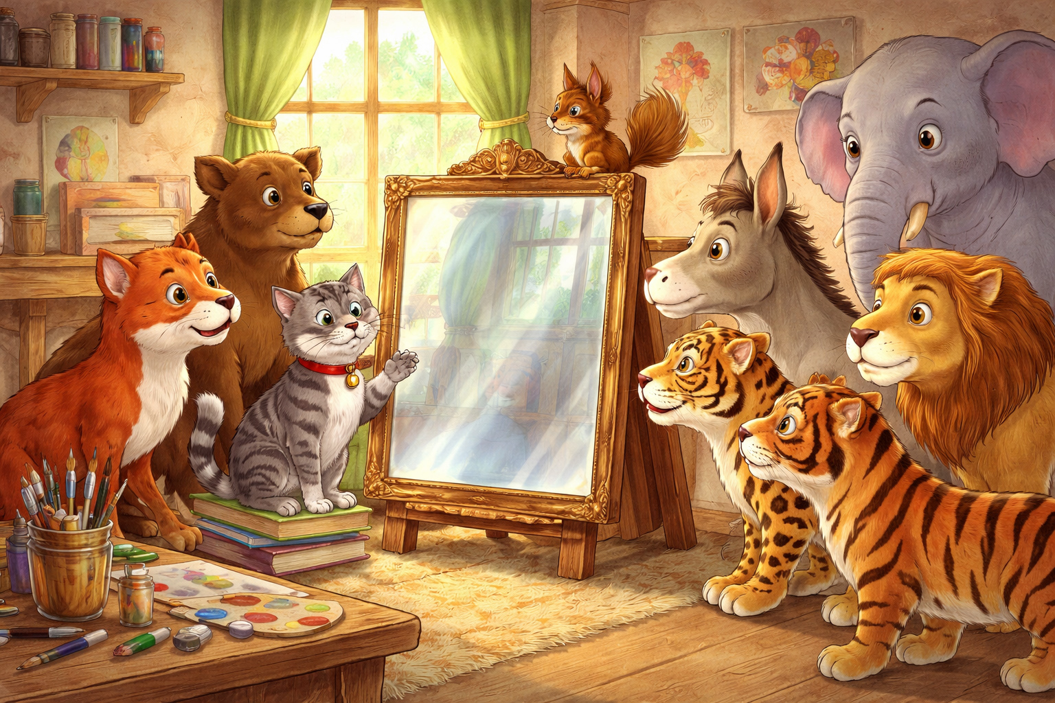 The Mirror and the Clever Cat - Kidsinco.comKidsinco.com